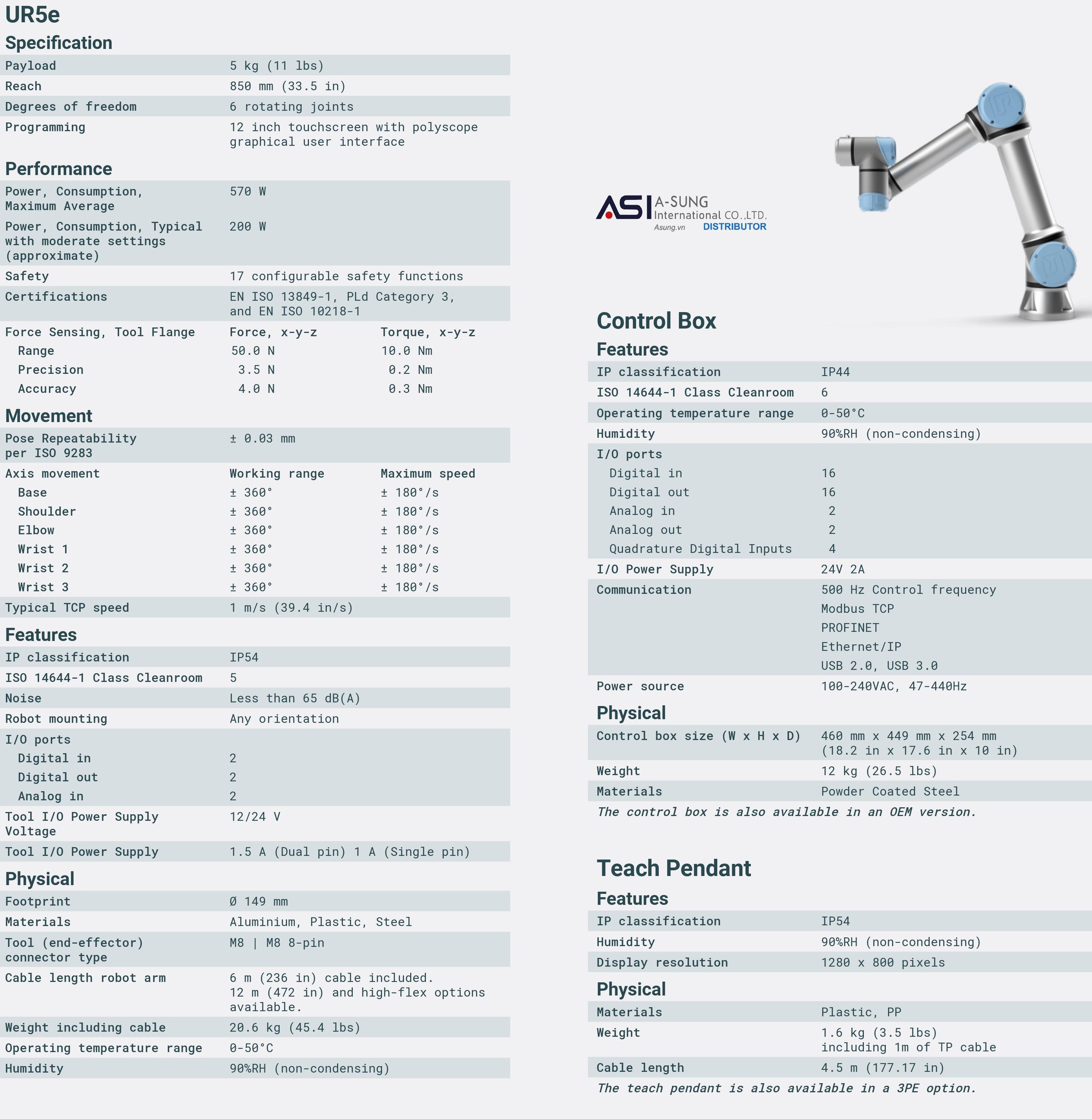 UR5e || Đại lý chính hãng Universal Robot || UR Robot chính hãng